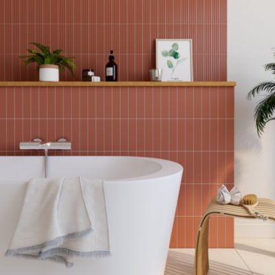 Faïence murale Pure terracotta mat 5 x 20 cm