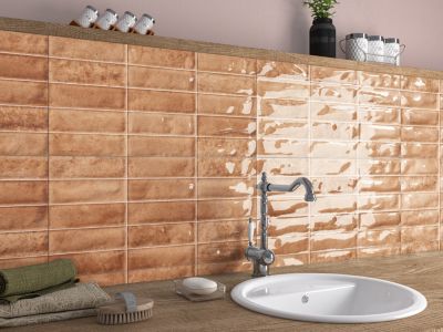 Faïence murale Soul brick terracotta 32 x 60 cm | Castorama