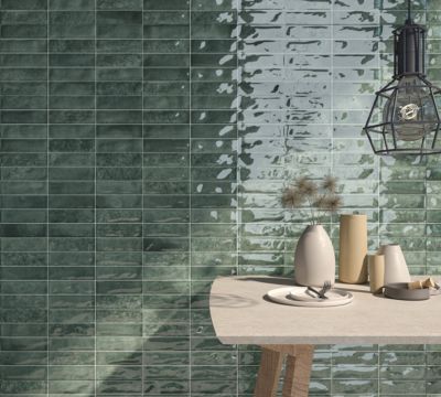 Faïence murale Soul brick vert 32 x 60 cm | Castorama