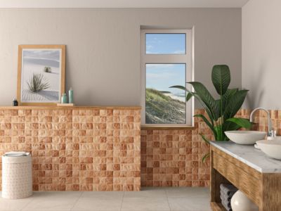 Faïence murale Soul square terracotta 32 x 60 cm | Castorama