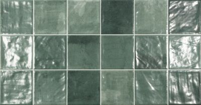 Faïence murale Soul square vert 32 x 60 cm