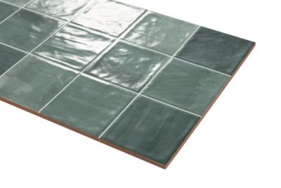 Faïence murale Soul square vert 32 x 60 cm