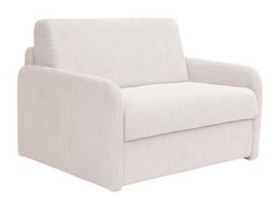 Fauteuil convertible express en velours côtelé beige - Couchage 70 cm ...