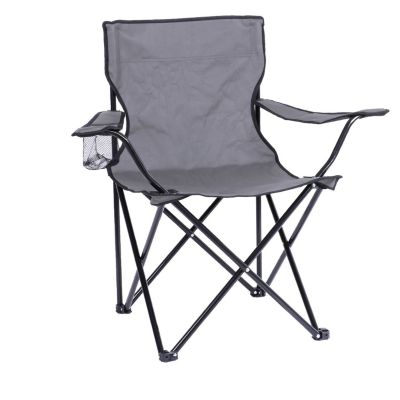 Fauteuil de camping compact et pliant avec accoudoirs Gris, L. 82 x l ...
