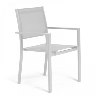 Fauteuil de jardin aluminium et textilène blanc Oviala | Castorama