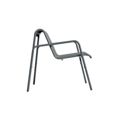 Fauteuil de jardin en aluminium et textilène gris anthracite, H.81 cm ...