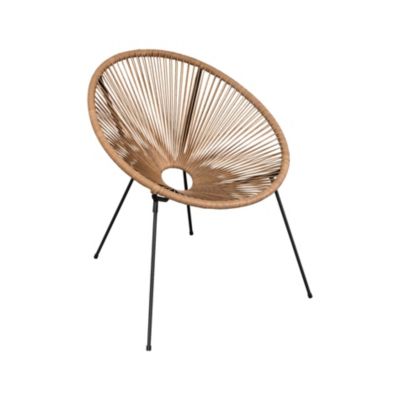 Fauteuil de Jardin Rebecca Mobili Batikh 80x70x76 Acier PE Beige Noir ...