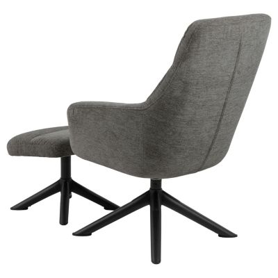 Fauteuil Hailey de salon avec accoudoirs et repose-pieds