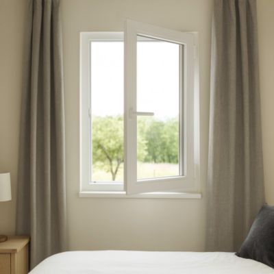 Fenêtre PVC blanc 1 vantail hors tout H 126 x L 86 cm ouverture ...