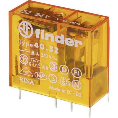 Finder 40.52.8.024.5000 Relais pour circuits imprimés 24 V/AC 8 A 2 ...