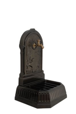 Fontaine chasse au marais vieux bronze avec robinet colvert H.87 ...