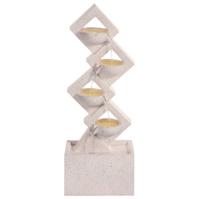 Fontaine de jardin avec LED beige SHEGAR