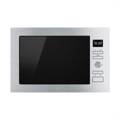 Four micro-ondes encastrable Elementi 26L FMI425X Smeg verre noir ...