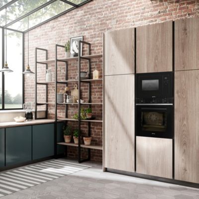 Four micro-ondes encastrable Linéa 20L FMI120B3 Smeg verre noir | Castorama