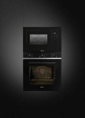 Four micro-ondes encastrable Linéa 20L FMI120B3 Smeg verre noir