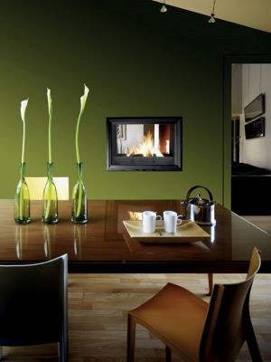 Foyer à bois en fonte Invicta 800 double face volet P928254 10 KW anthracite