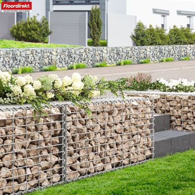 Gabion de jardin Lenox en acier galvanisé Mailles : 5 x 10 cm, 5 ...