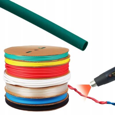 Gaine Thermorétractable 5 mm Vert - Longueur 1 m, Rapport 2:1 ...