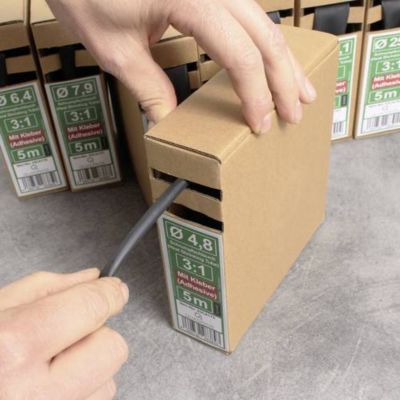 Gaine thermorétractable noire 2,4 mm 3:1 avec colle, 10 m - PE sans ...