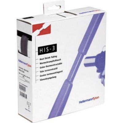 Gaine thermorétractable sans colle 3:1 HellermannTyton noir 3 mm, 10 m
