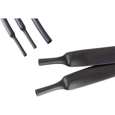 Gaine thermorétractable sans colle 3:1 noir 16 mm x 1,22 m, intérieur ...