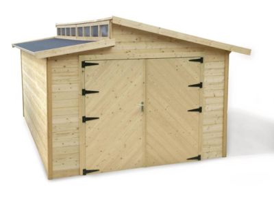 Garage bois "Torino" 20.88 m2 3.64 x 5.74 x 2.92 m 28 mm