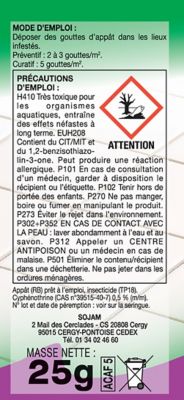 Gel appât insecticide cafards et blattes Acto 25 g