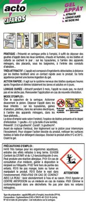 Gel appât insecticide cafards et blattes Acto 25 g