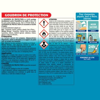 Goudron de protection extérieur pour bois et métaux ferreux Julien noir ...