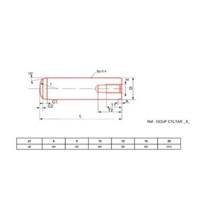 Goupille cylindrique taraudée brut DIN 7979 10X40 boîte de 10 - ULTIMA ...