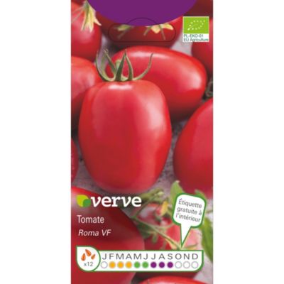 Graines de tomate bio variété "Roma VF" Verve semis de février à avril ...