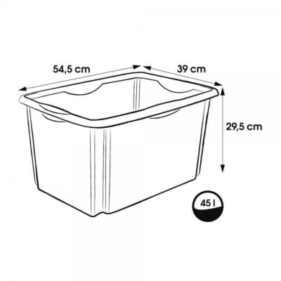 Grand Bac Transparent empilable emboitable 45 litres