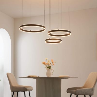 Grand lustre LED dimmable cercles lumineux - Blisko | Castorama