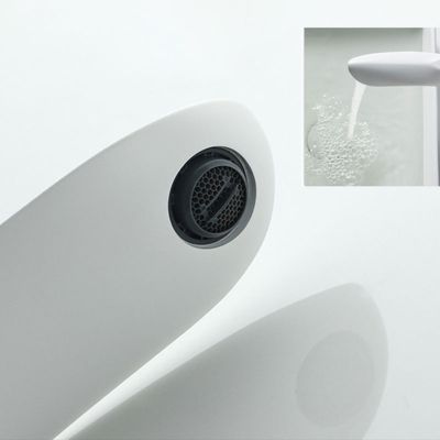 Grifo De Bano Rethme En Forma De Hoja De Arce Blanco Mezclador De Laton ...