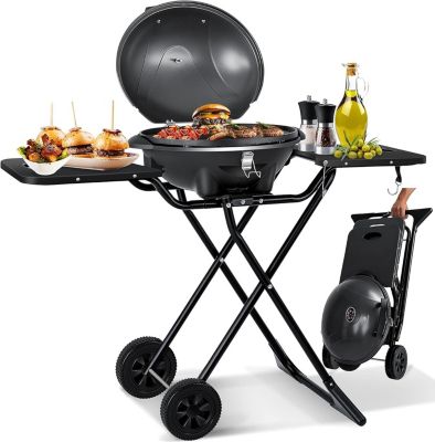 Gril Electrique 2en1 Pliable 2400W Noir - Barbecue sur Gril avec ...