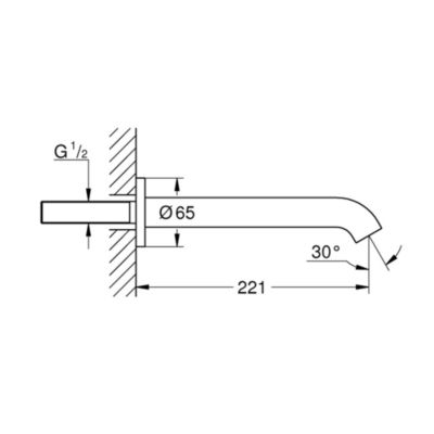 Grohe Essence bec mural pour baignoire, gris (G13449AL1)