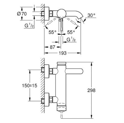 GROHE ESSENCE Mitigeur monocommande Bain / Douche 33624DC1