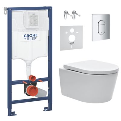 Grohe Pack WC bâti support Solido 113cm + Cuvette SAT rimless fixations ...