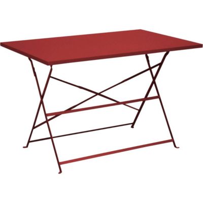 Guéridon rectangulaire en acier Cuba Rouge