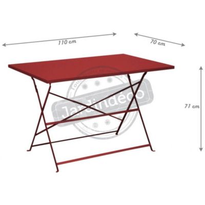 Guéridon rectangulaire en acier Cuba Rouge