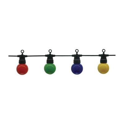 Guirlande Guinguette 20 Ampoules LED Colorées 13m Fil Noir