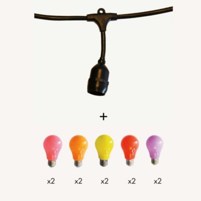 Guirlande guinguette Java E27 - 5m prolongeable - Chromex