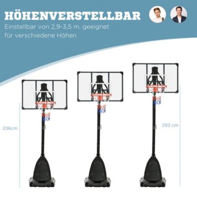 Höhenverstellbarer Basketballständer 293-350 cm panneau roulant métal ...