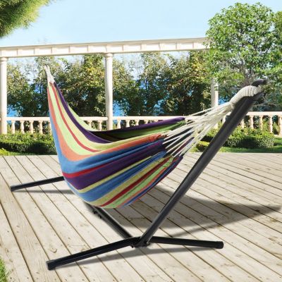 Hamac avec support métal et toile rayée multicolore | Castorama