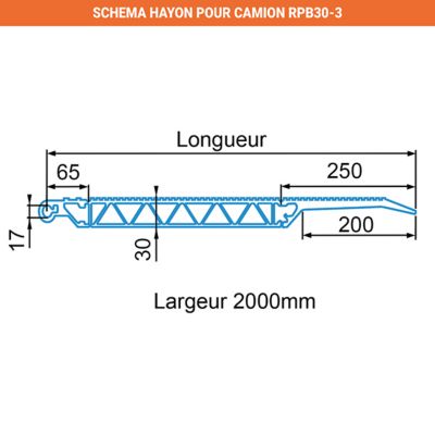 Hayon pour camion - Longueur 565mm / Largeur 2000mm - Charge admissible ...