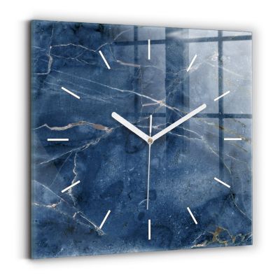 Horloge murale Wallfluent 30x30 cm Aiguilles blanches Texture marbre ...
