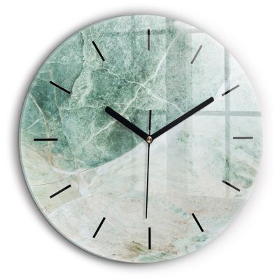 Horloge murale Wallfluent fi60 cm Aiguilles noires Marbre pierre ...