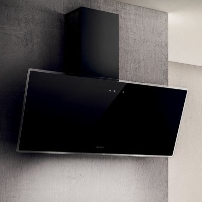 Hotte inclinée en verre noir L. 90 cm Shire Elica | Castorama