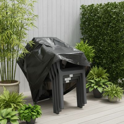 Housse pour chaises TITANIUM Noir - 67 x 67 x 120 cm