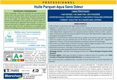 Huile bois intérieur professionnel Aqua Blanchon bois mat 1L